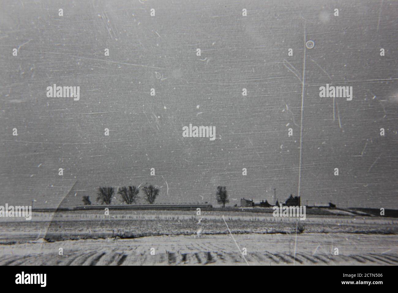 Fine 1970s vintage black and white photography of a bleak and dreary ...