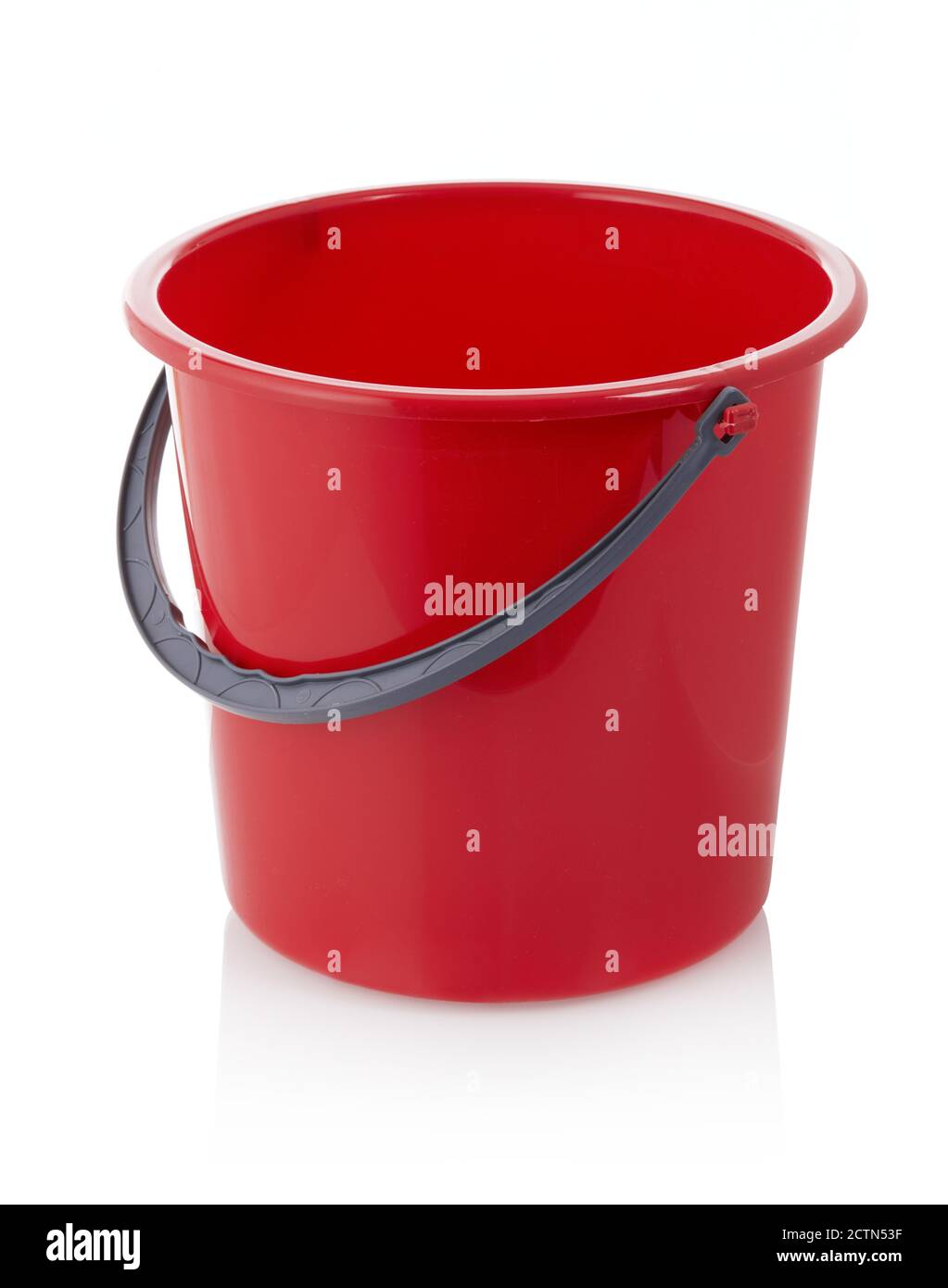Red bucket isolated on white Stock Photo - Alamy