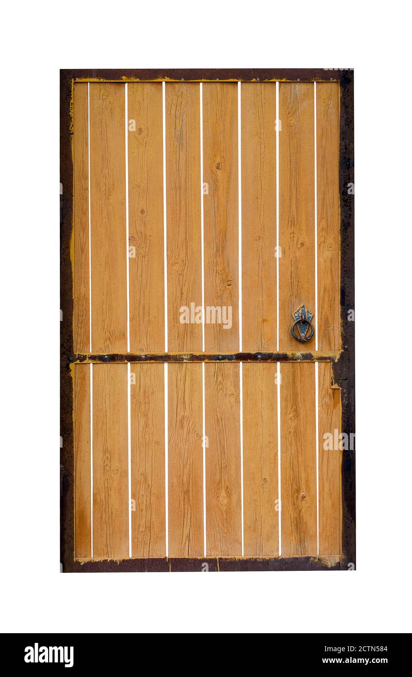Frontal image of a closed door, isolated on white background Stock ...