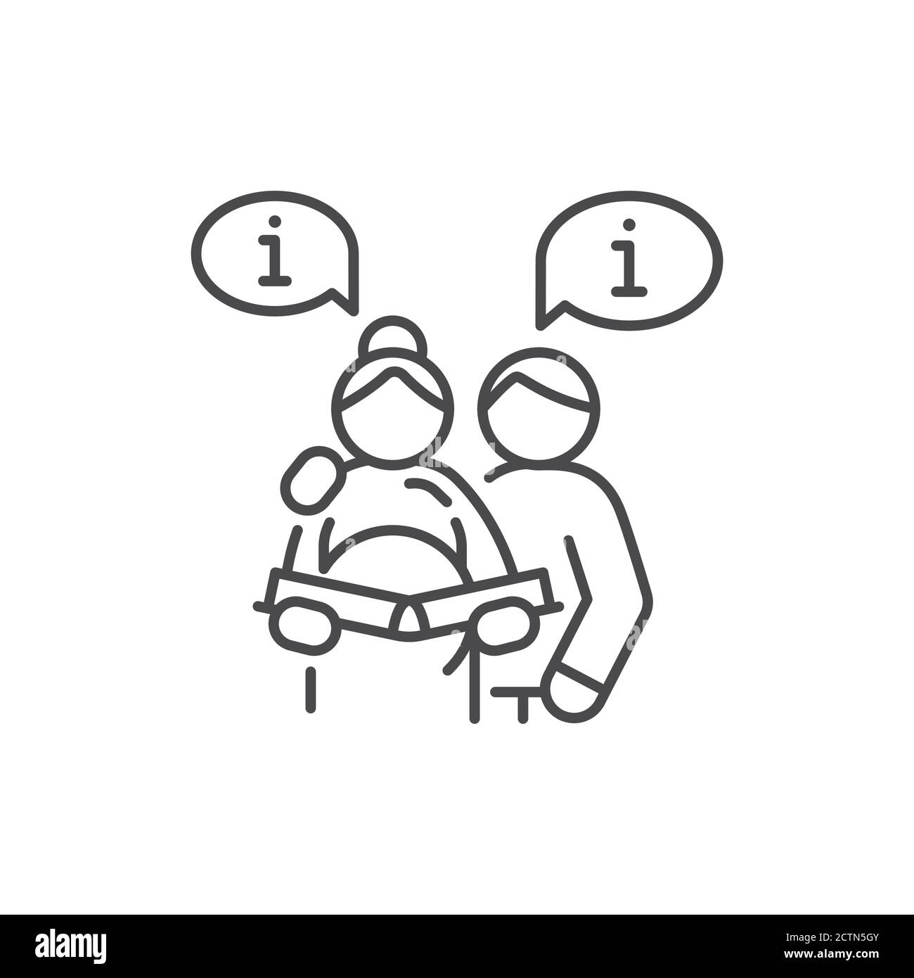 Courses for future parents black line icon. Pictogram for web, mobile ...