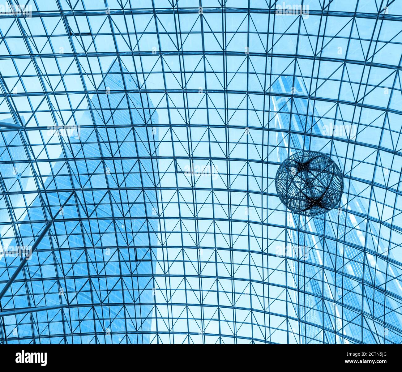 Geometric abstract blue glass background - part of skyscraper's modern ...