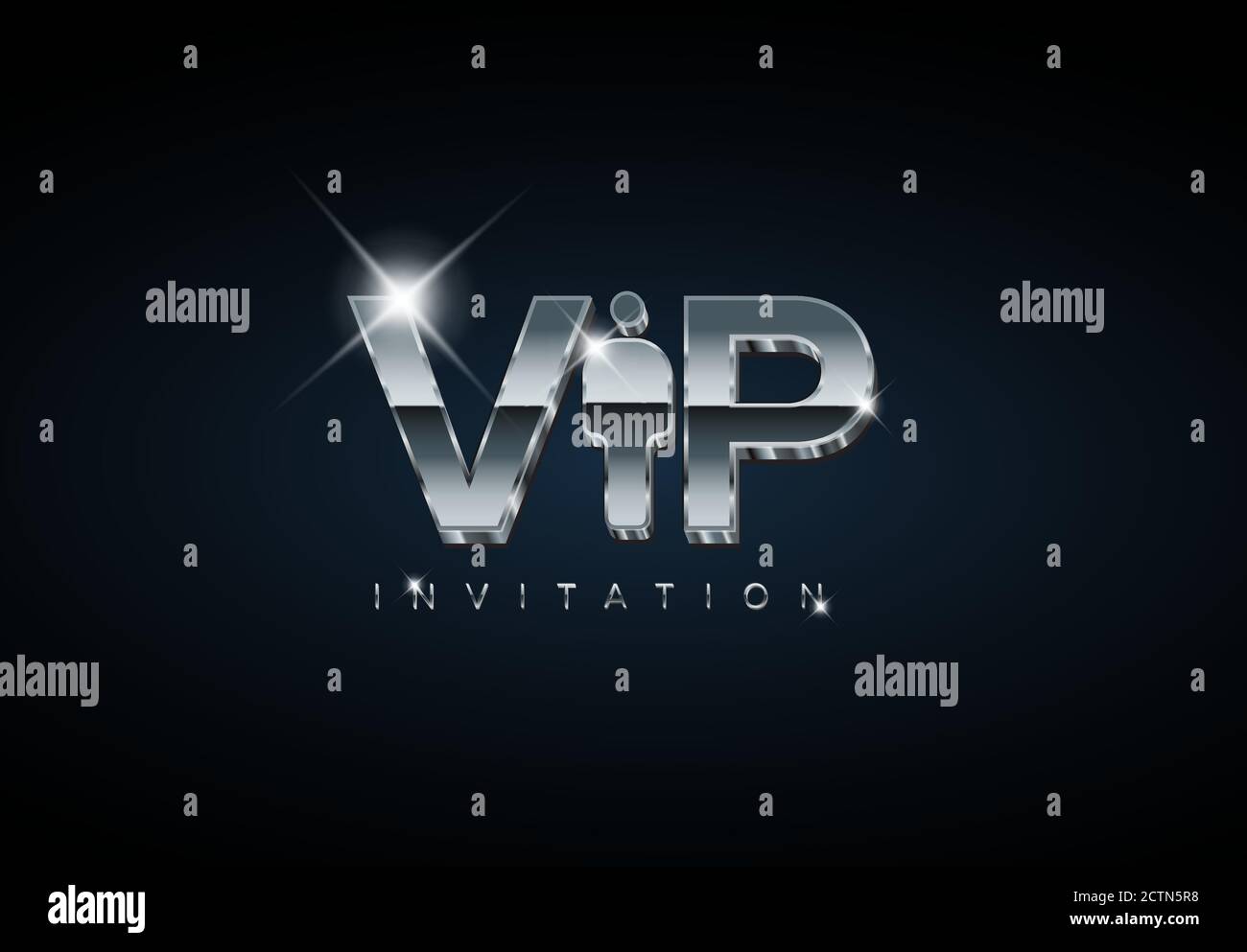 Vector VIP club membership invitation template - silver chrome premium ...