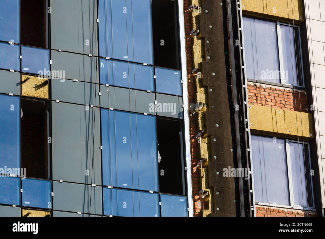 Building facade renovation, house reconstruction, repair Stock Photo ...