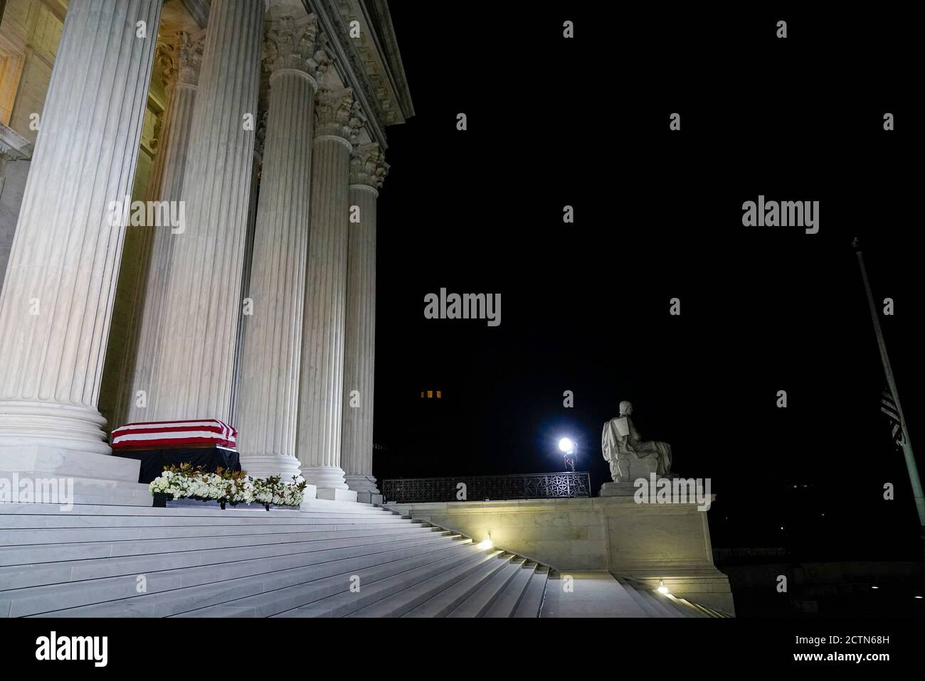 Washington. 23rd Sep, 2020. The flag-draped casket of Justice Ruth ...