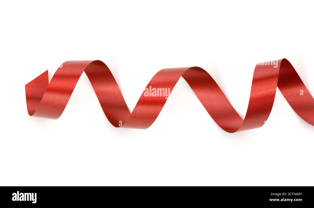 Red Christmas ribbon isolated on white Stock Photo - Alamy
