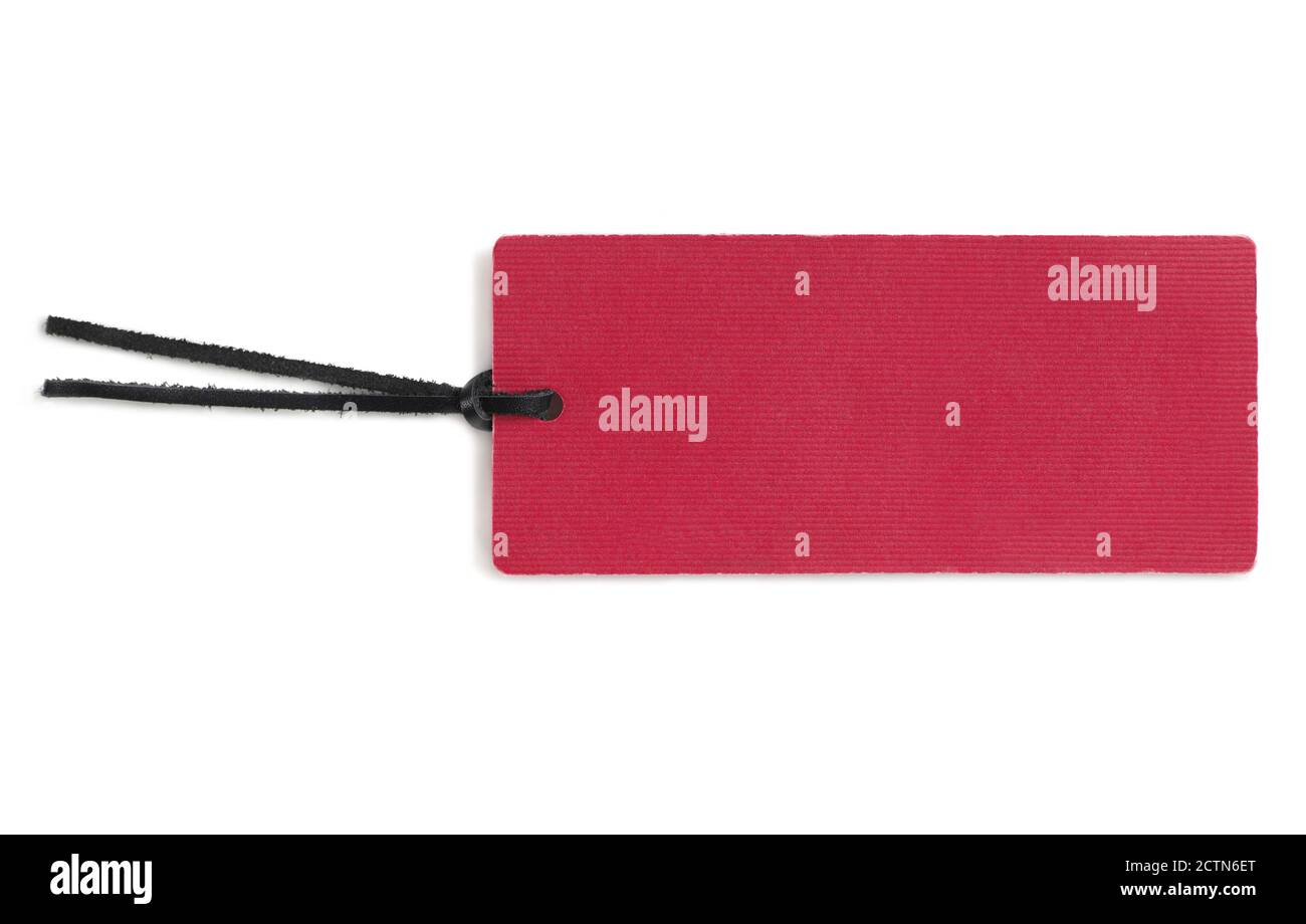 Red price tag isolated on white Stock Photo - Alamy