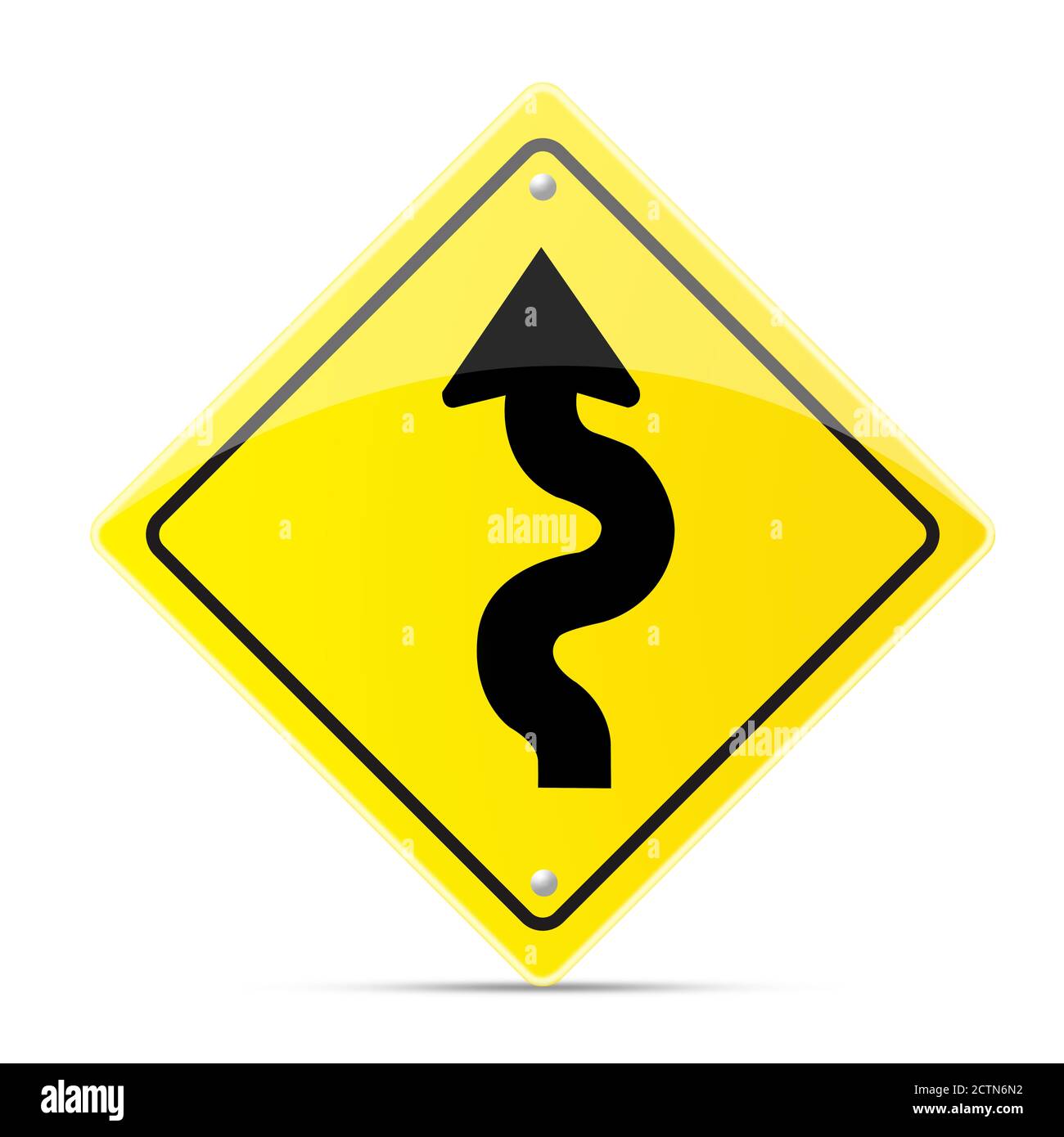 Curves ahead road sign Stock Photo - Alamy Curves ahead road sign Stock Photo - Alamy