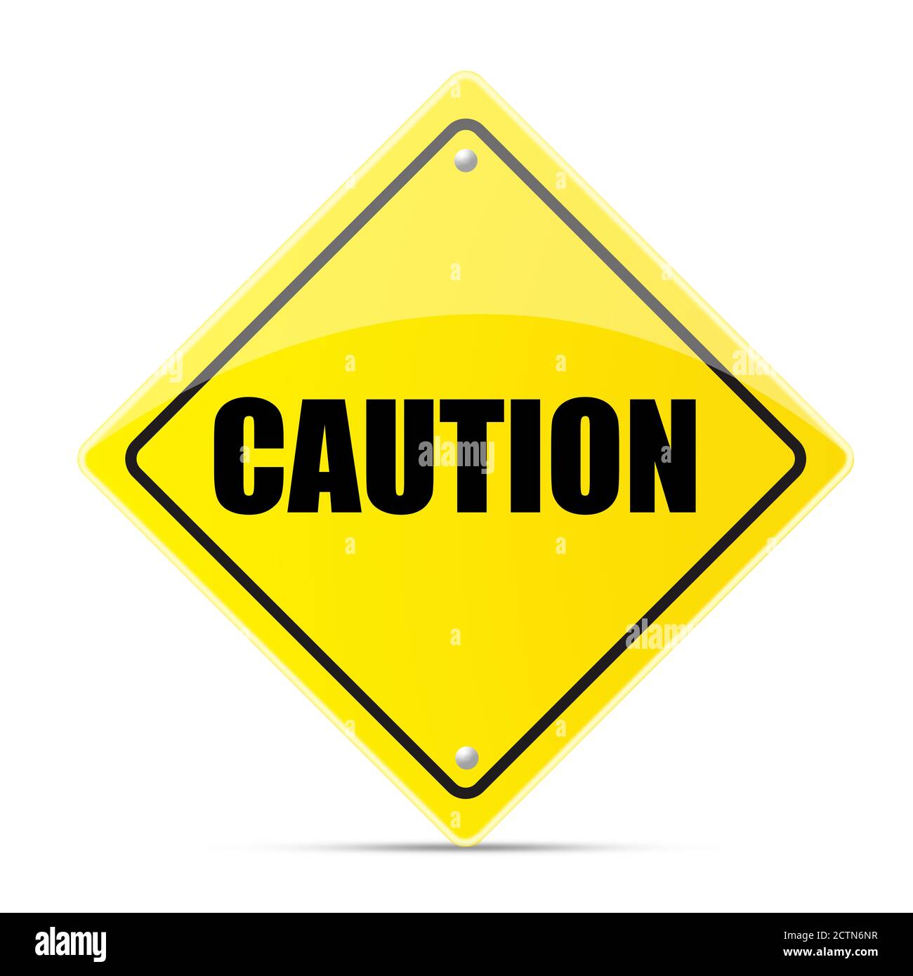 Caution road sign Stock Photo - Alamy
