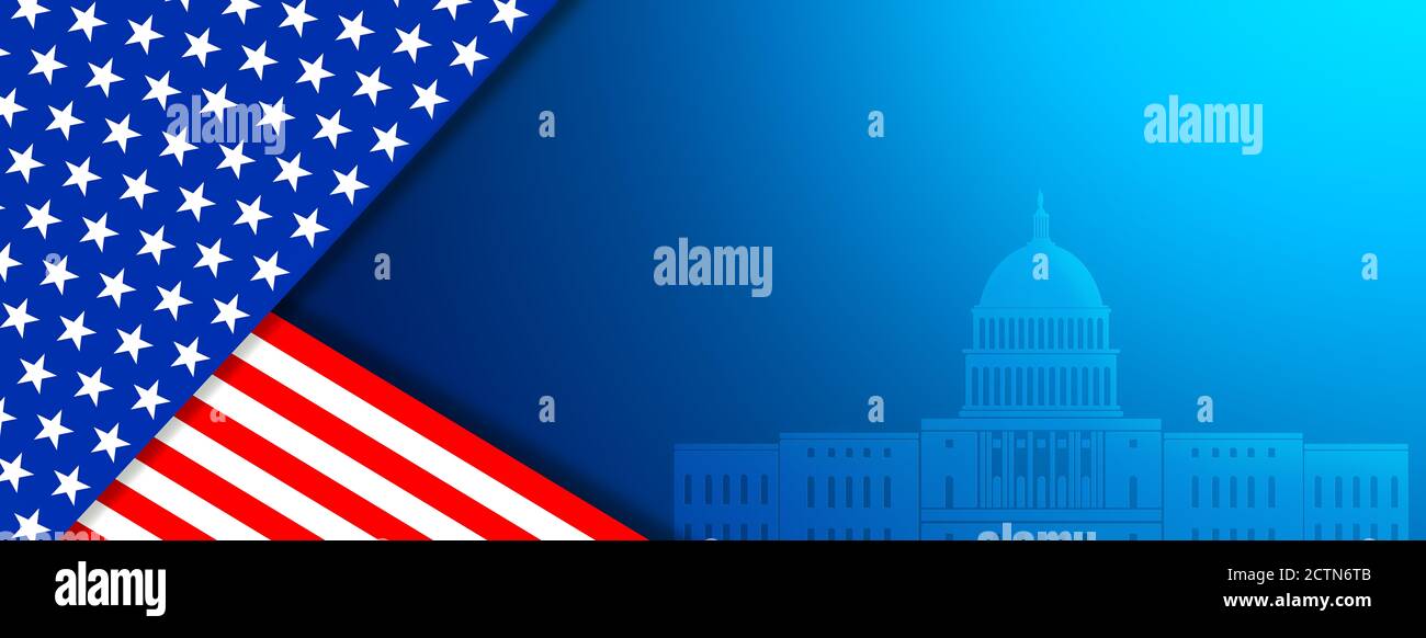 US Presidential Election. USA election banner with US symbols and ...