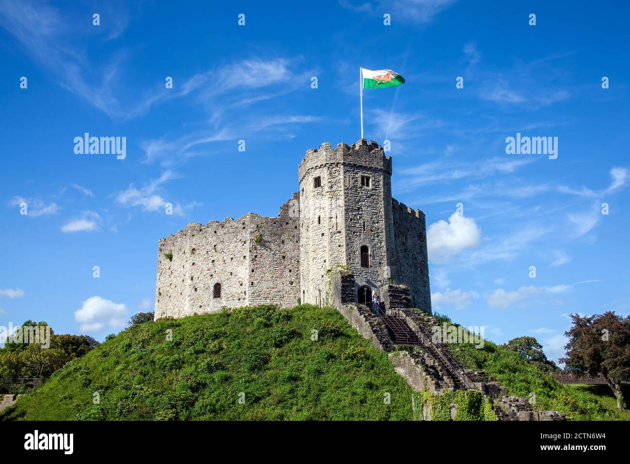 Cardiff, Wales, UK , August 31, 2016 : Cardiff Castle in Castle Street ...