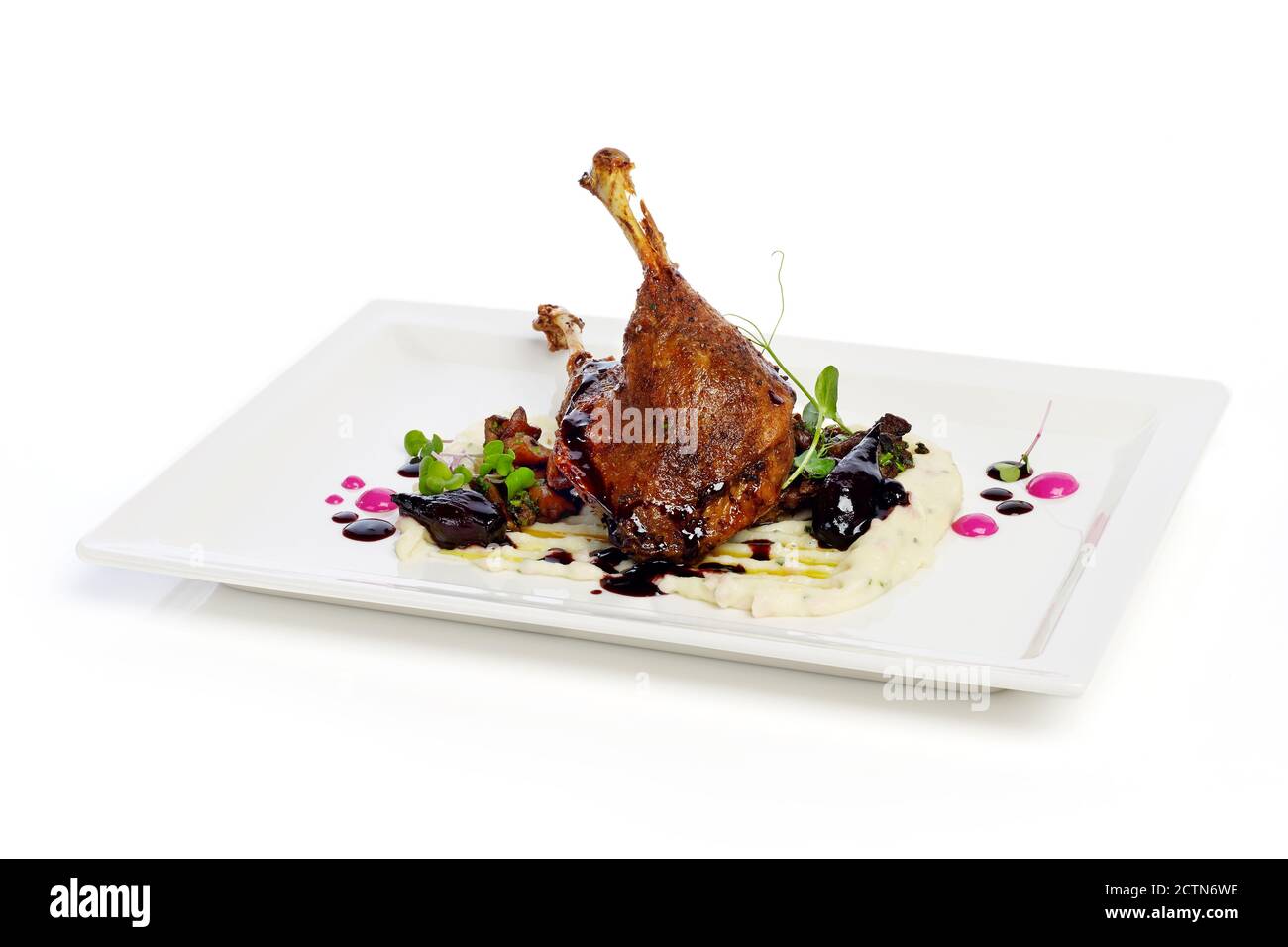 Roasted duck with mashed potatoes Stock Photo - Alamy