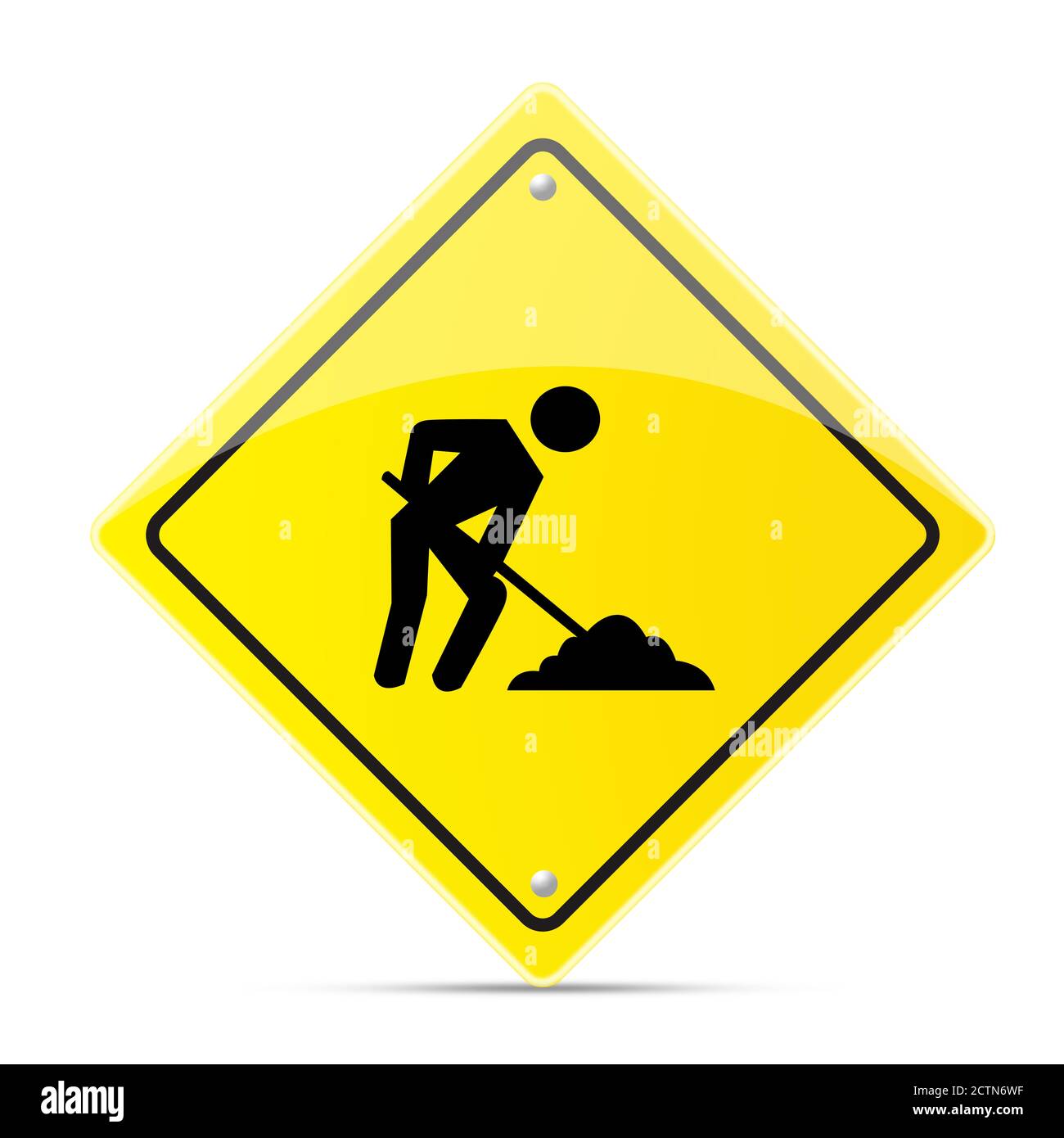 Construction road sign Stock Photo - Alamy