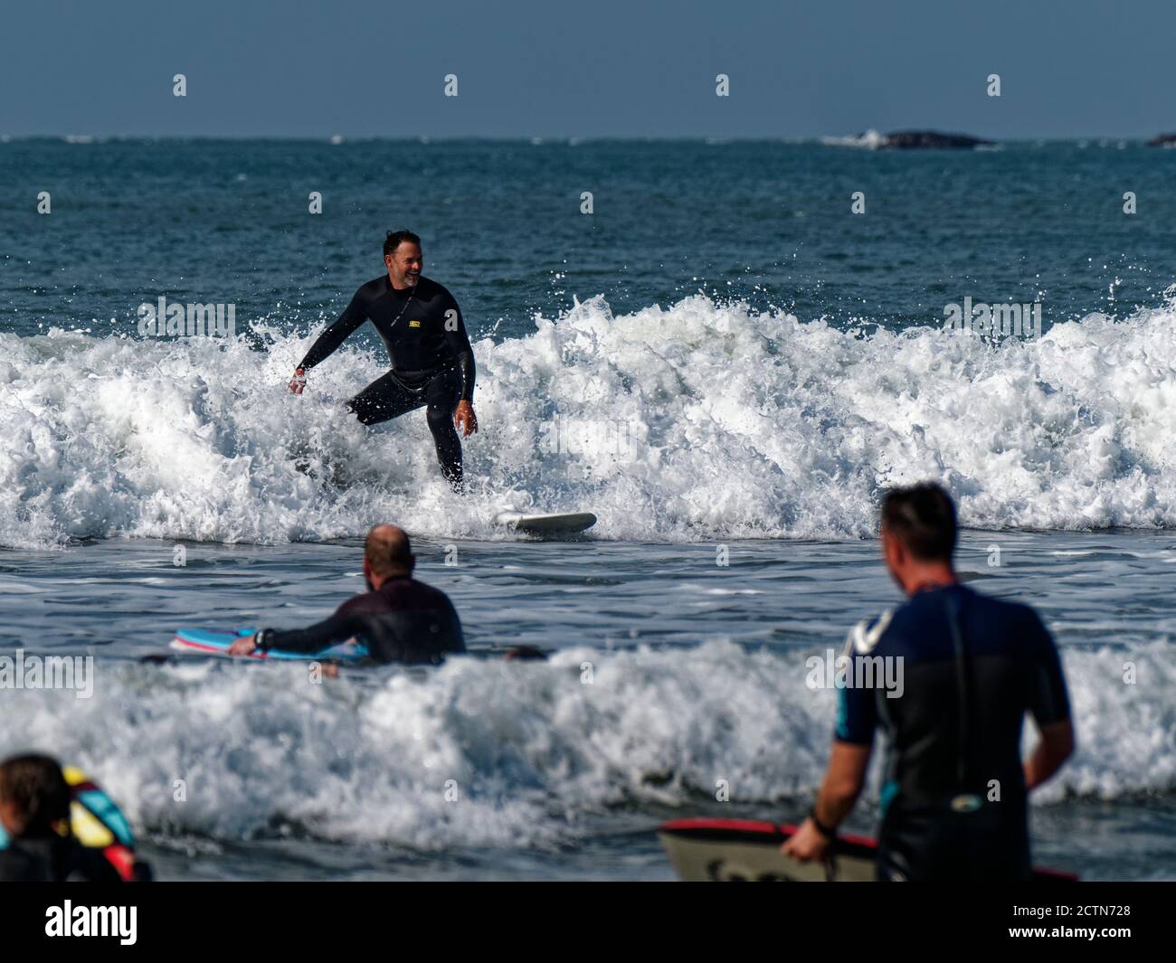 Woolacombe bay surfing hi-res stock photography and images - Alamy