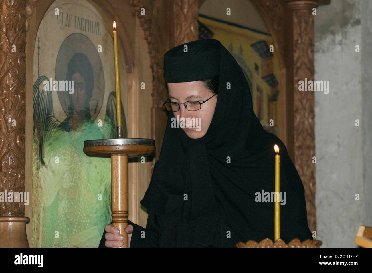 Young nun at a Christian Orthodox monastery in Romania Stock Photo - Alamy