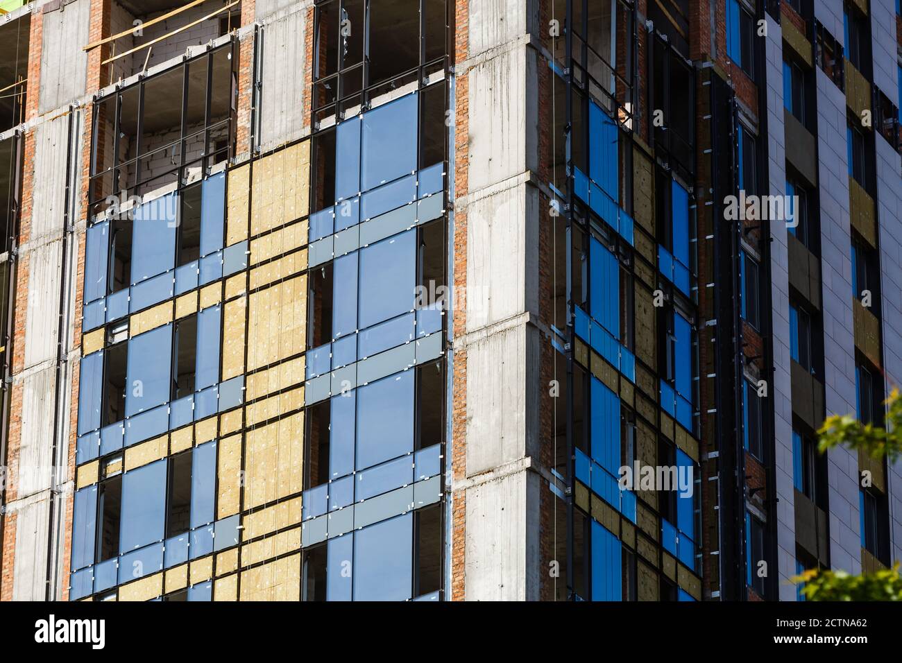 Building facade renovation, house reconstruction, repair Stock Photo ...