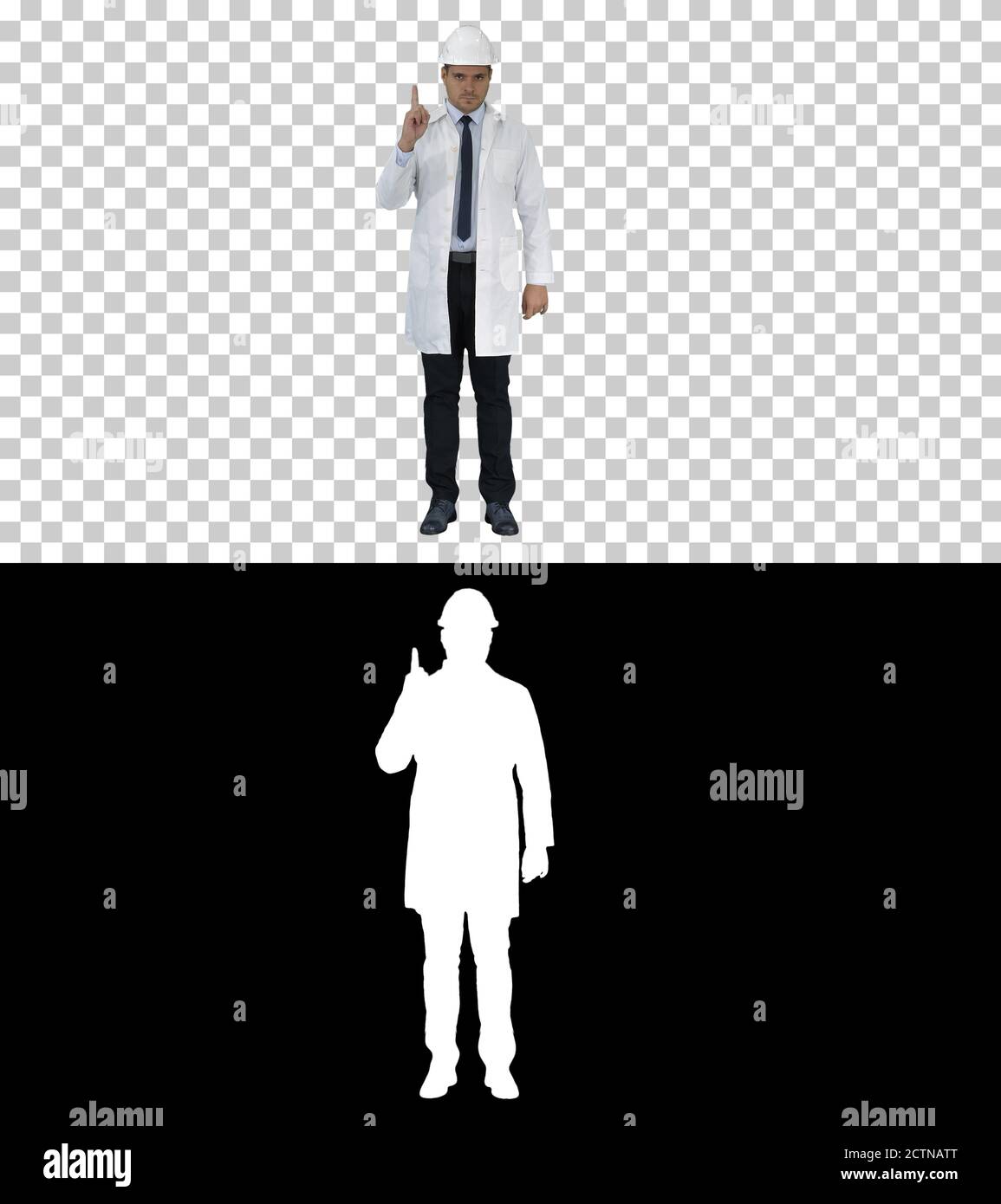 Confident Science Engineer Making Attention Hand Gesture Finger Stock ...