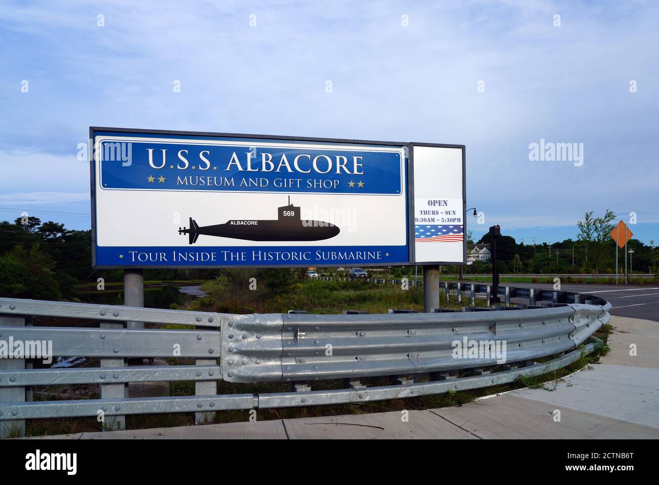 PORTSMOUTH, NH –7 AUG 2020- View of the U.S.S. Albacore submarine, a ...