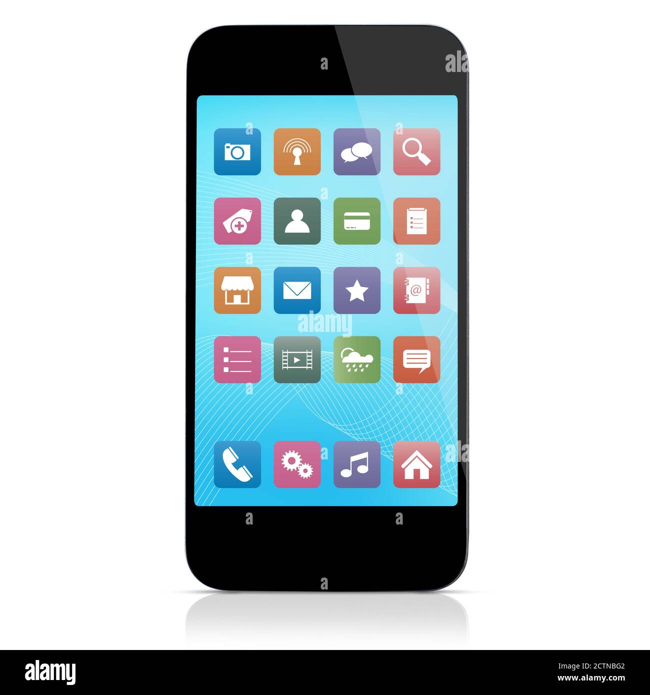 Social media icons phone display Cut Out Stock Images & Pictures - Alamy