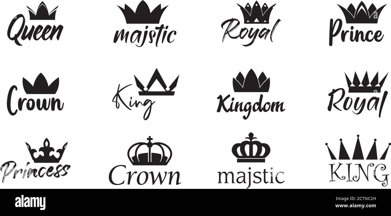 Set vector king crowns icon on white background. Vector Illustration ...