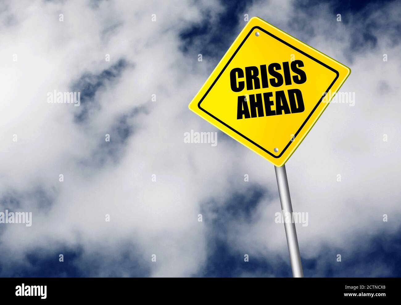 Crisis ahead sign Stock Photo - Alamy