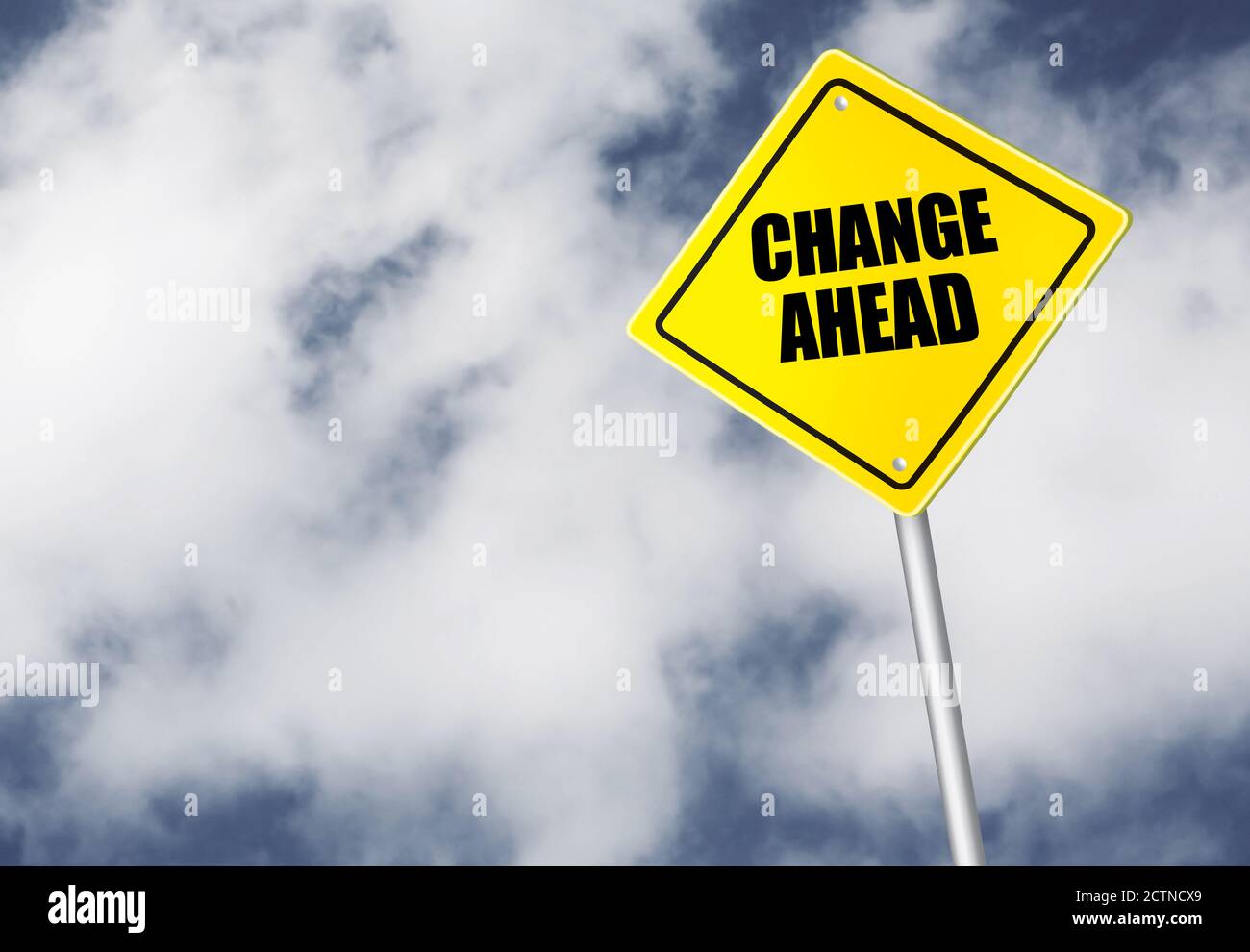Change ahead sign Stock Photo - Alamy