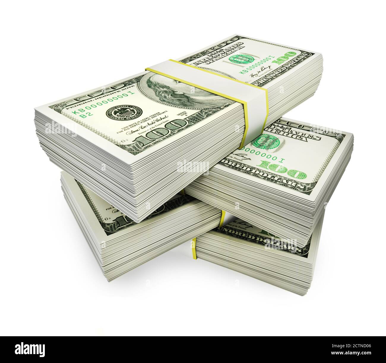 Stack of dollars isolated Stock Photo - Alamy