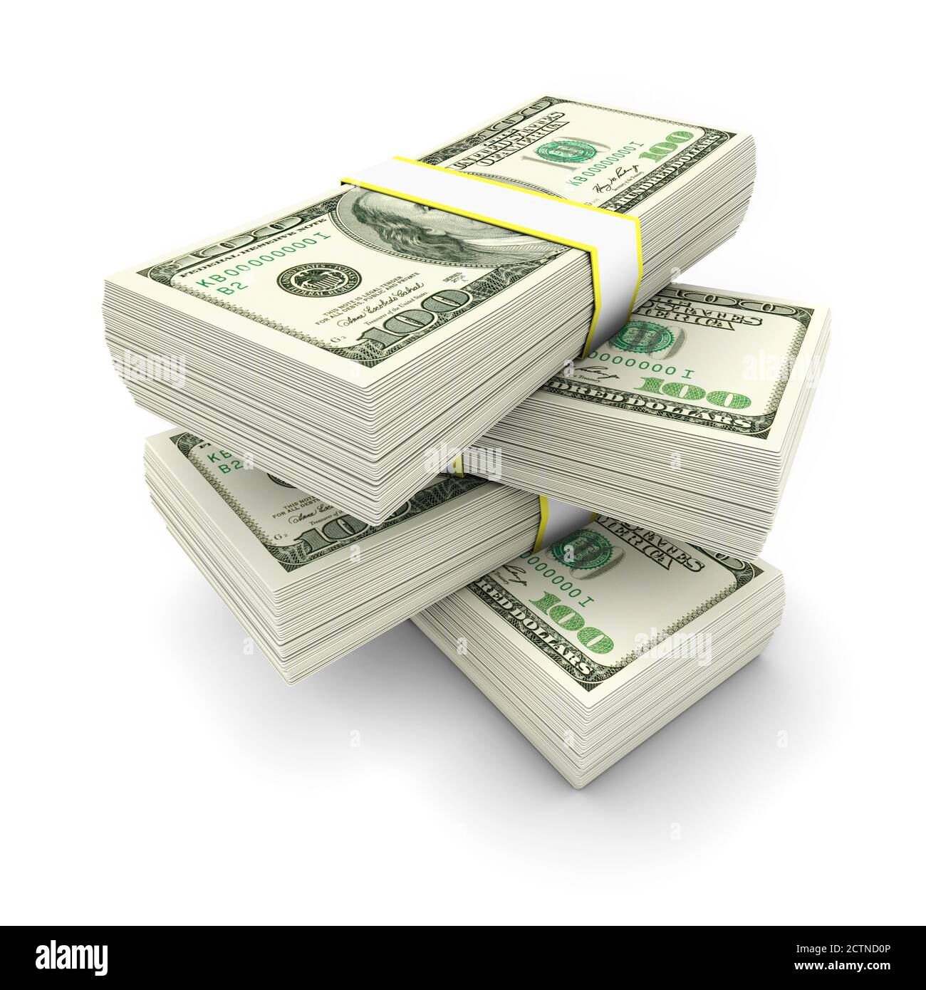 Stack of dollars isolated Stock Photo - Alamy