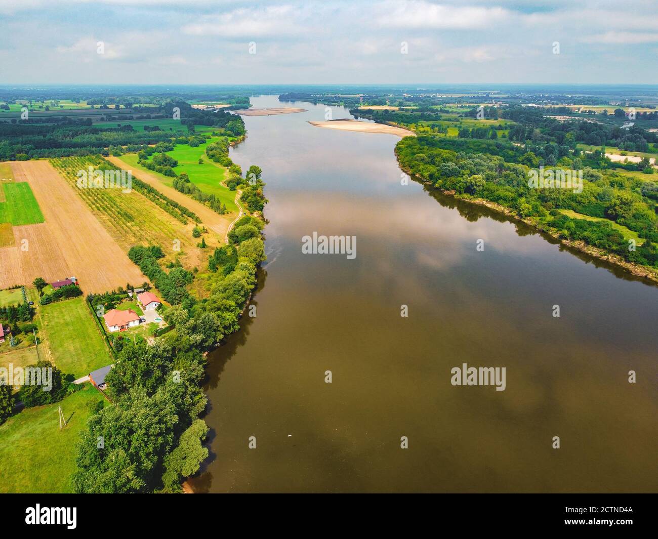 Aerial large river flows through hi-res stock photography and images ...