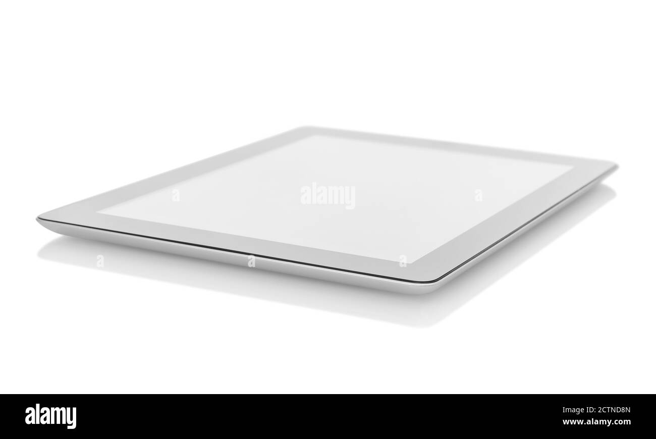 Digital tablet on white background Stock Photo - Alamy