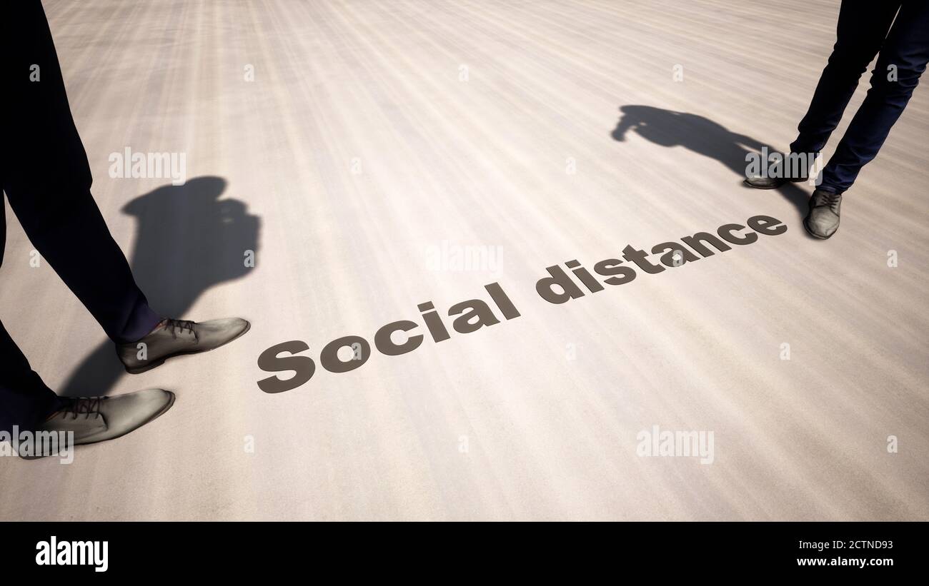 Concept or conceptual 3d illustration of two men meeting following ...