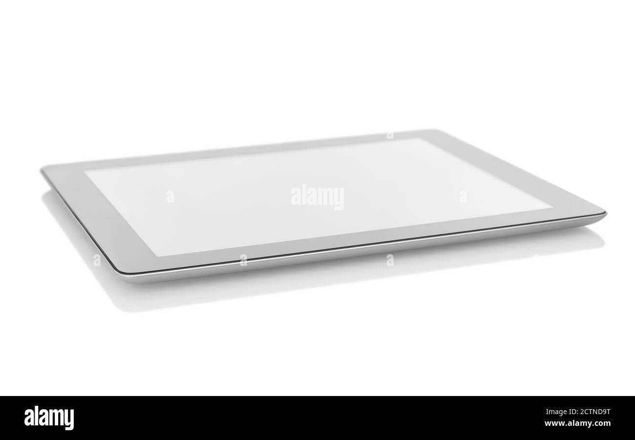 Digital tablet on white background Stock Photo - Alamy