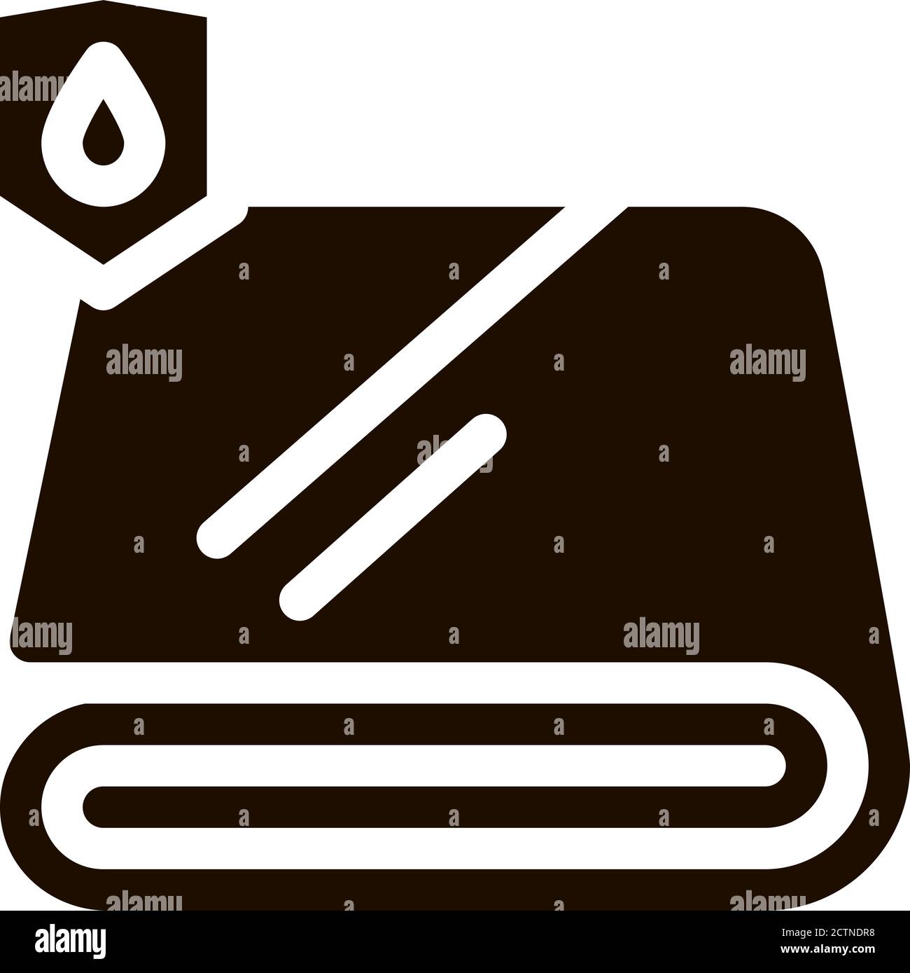 Waterproof Material Fabric Towel Vector Line Icon Stock Vector Image ...