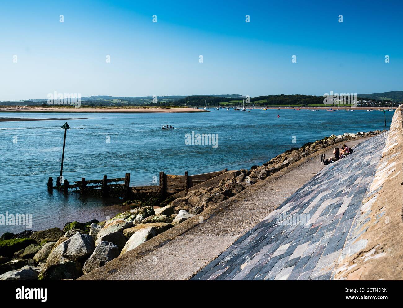 Exmouth Sea Front and seawall Stock Photo - Alamy