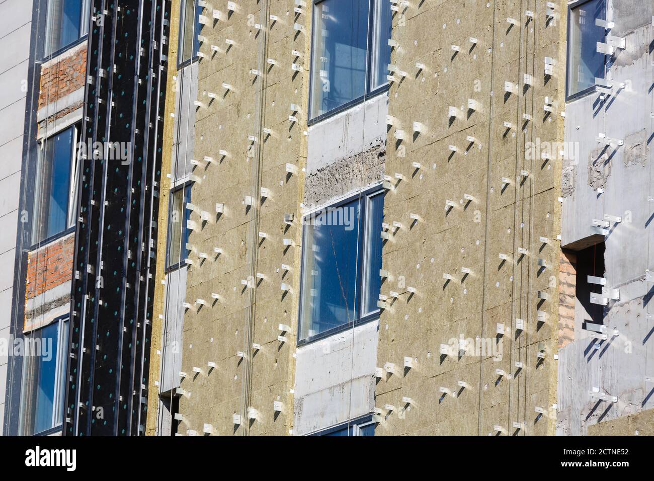 Building facade renovation, house reconstruction, repair Stock Photo ...