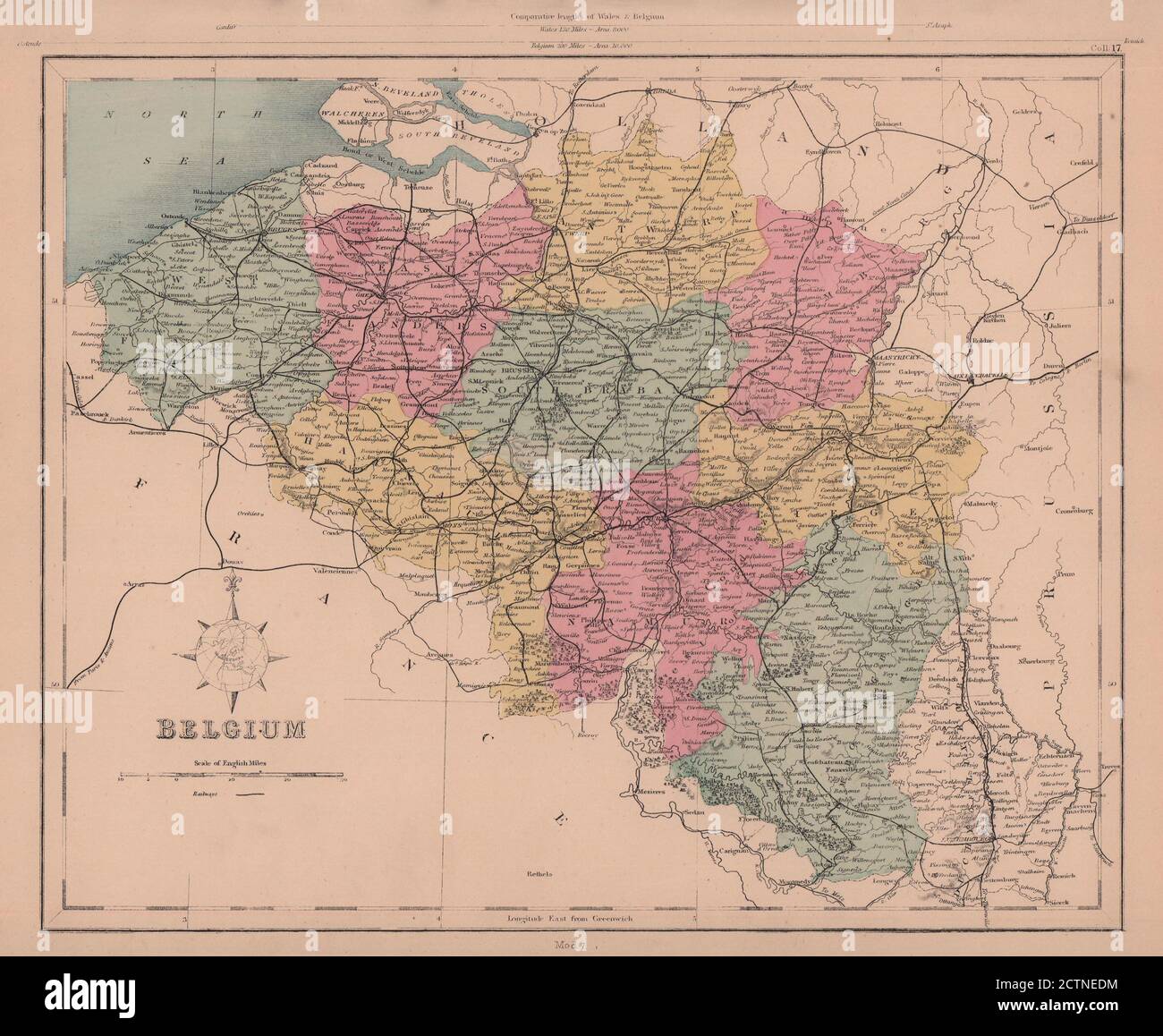 Belgium in provinces. HUGHES 1876 old antique vintage map plan chart ...