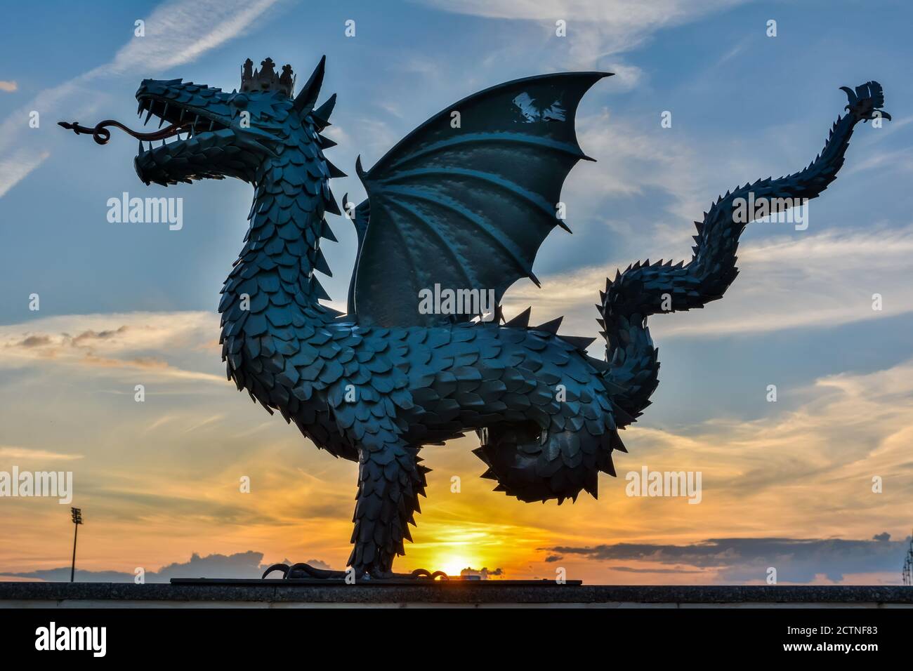 Kazan, Russia – June 26, 2017. Statue of Zilant, a legendary creature ...