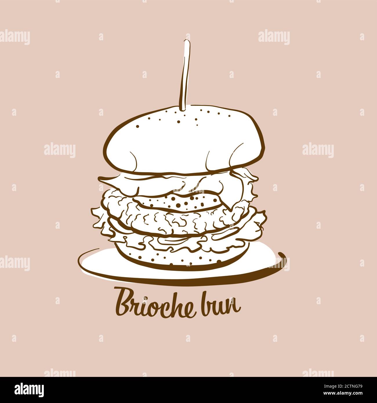 Hand-drawn Brioche bun bread illustration. Yeast bread, Sweet, Bun ...