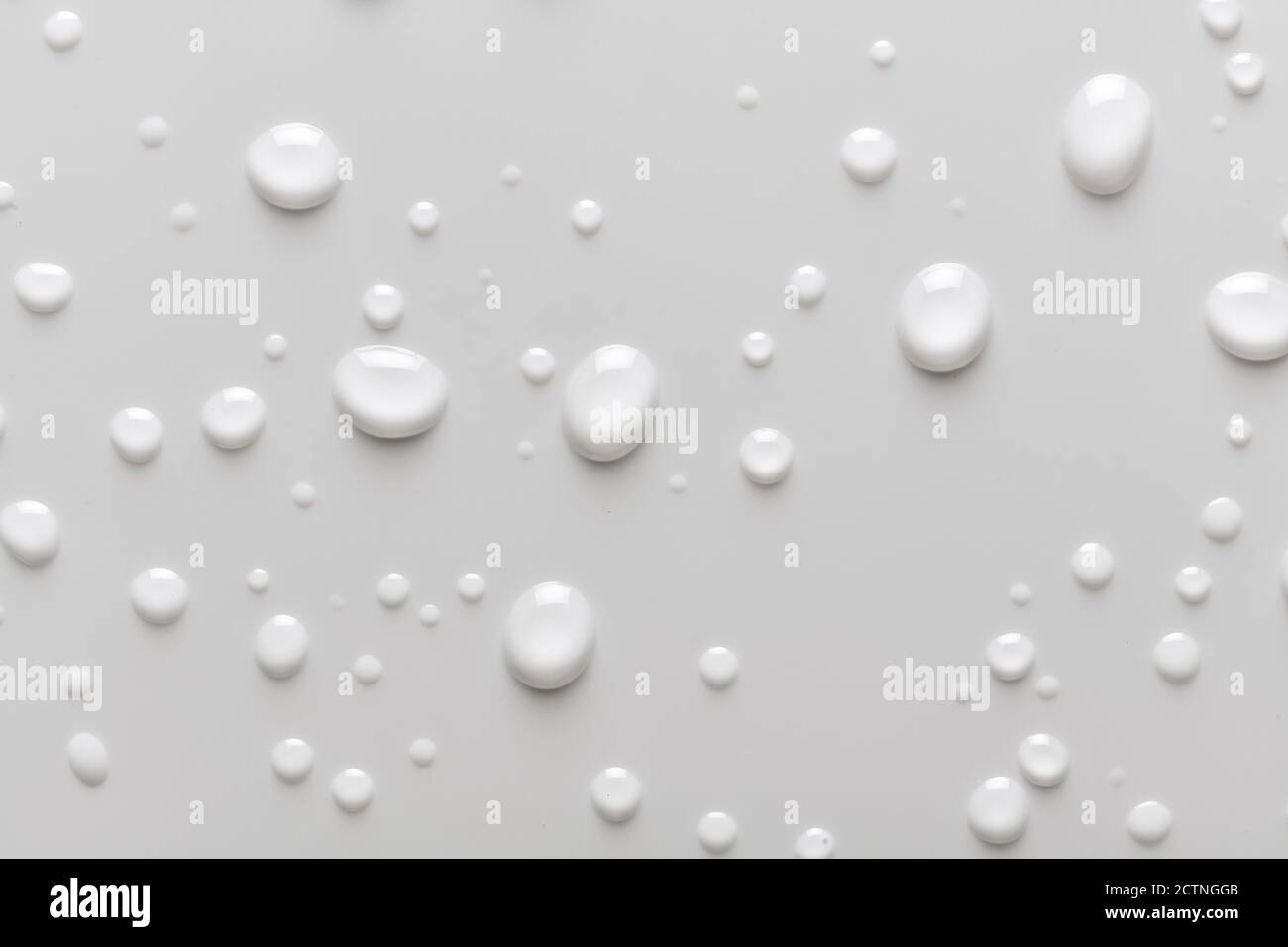 Full background of water droplets, moisture or condensation on a white ...