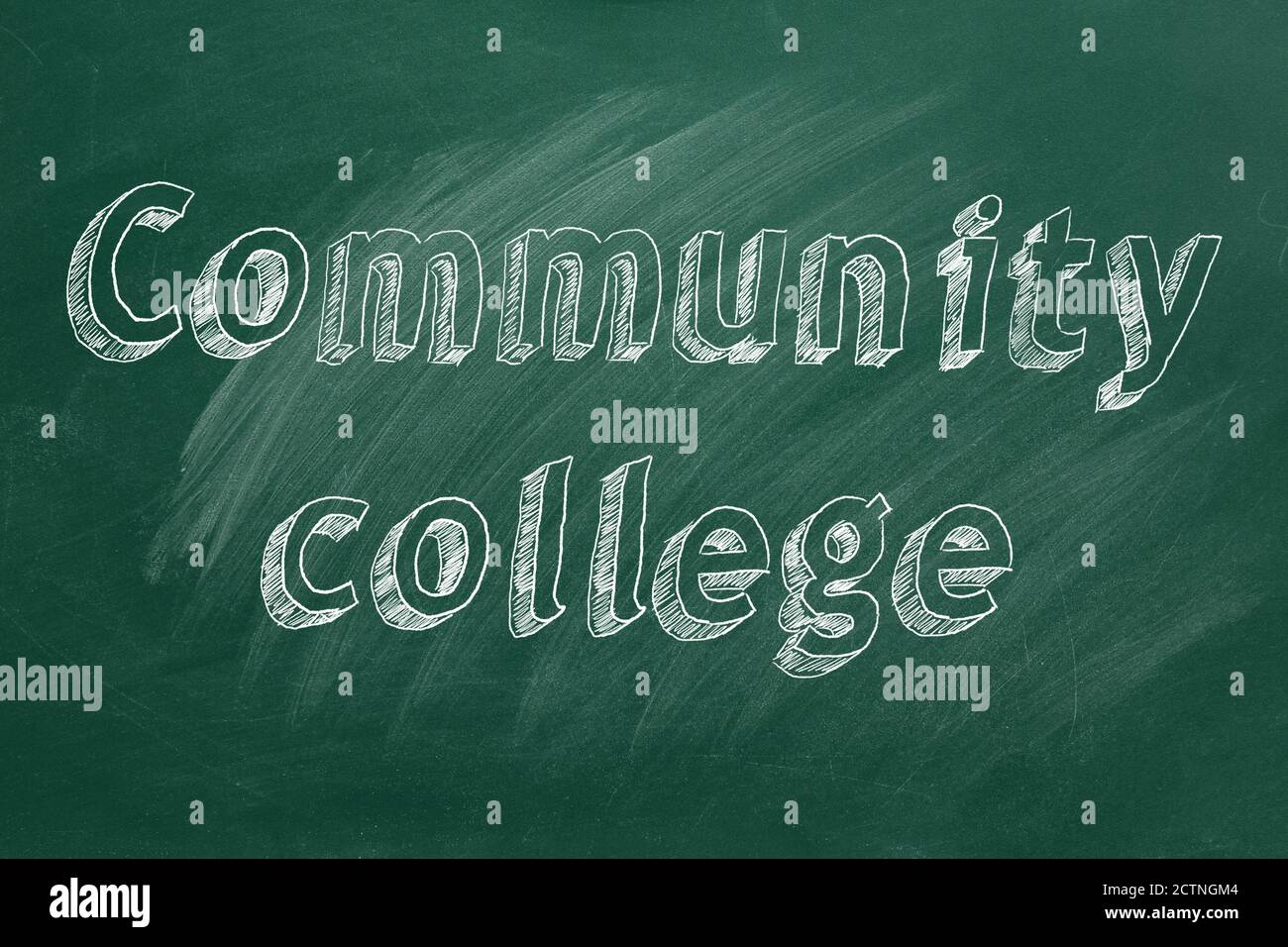 Hand drawing "Community college" on green chalkboard Stock Photo - Alamy