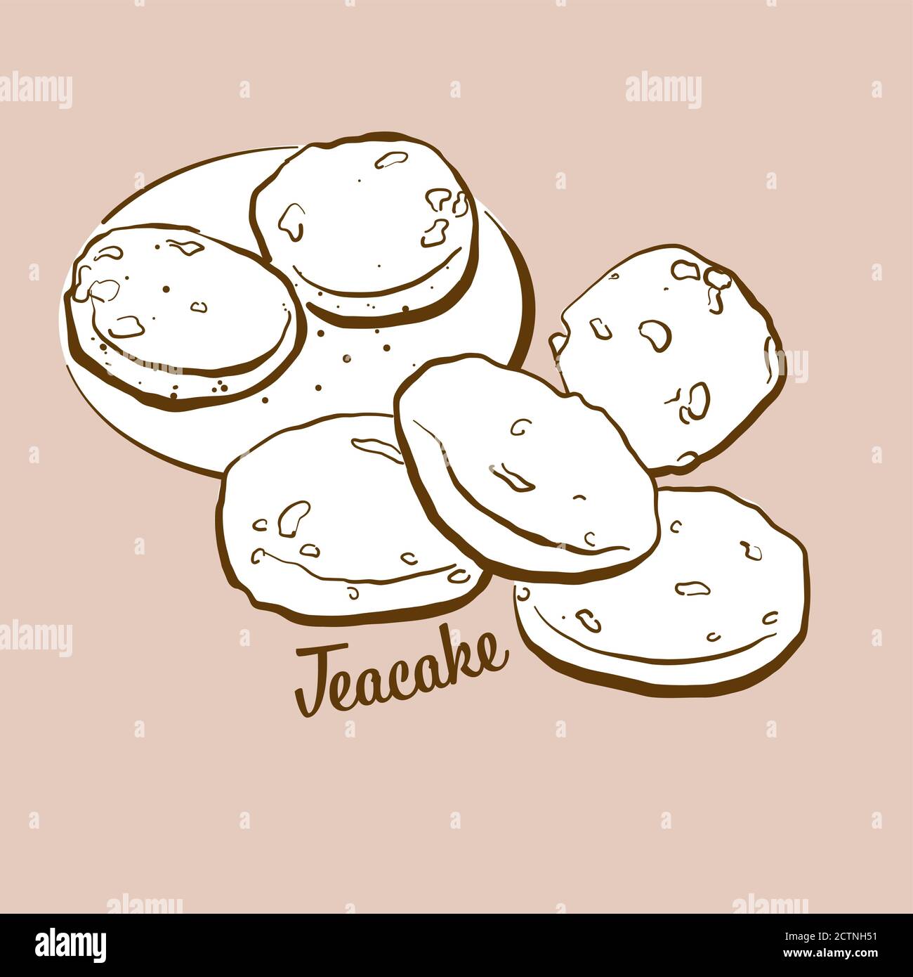 Toasted teacake Stock Vector Images - Alamy