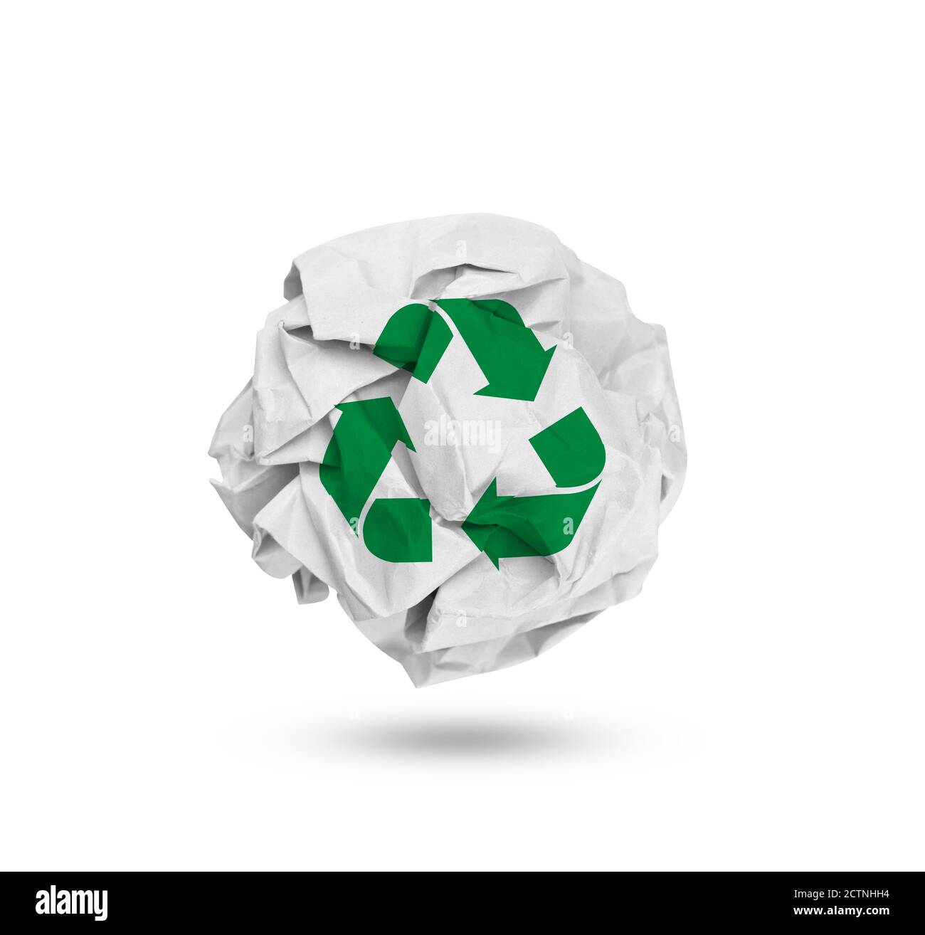 Recycle paper ball isolated on white Stock Photo - Alamy