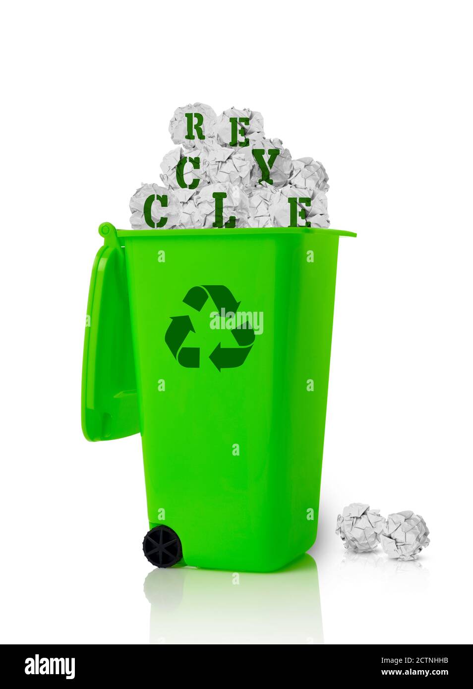 Recycle trash can isolated on white Stock Photo - Alamy