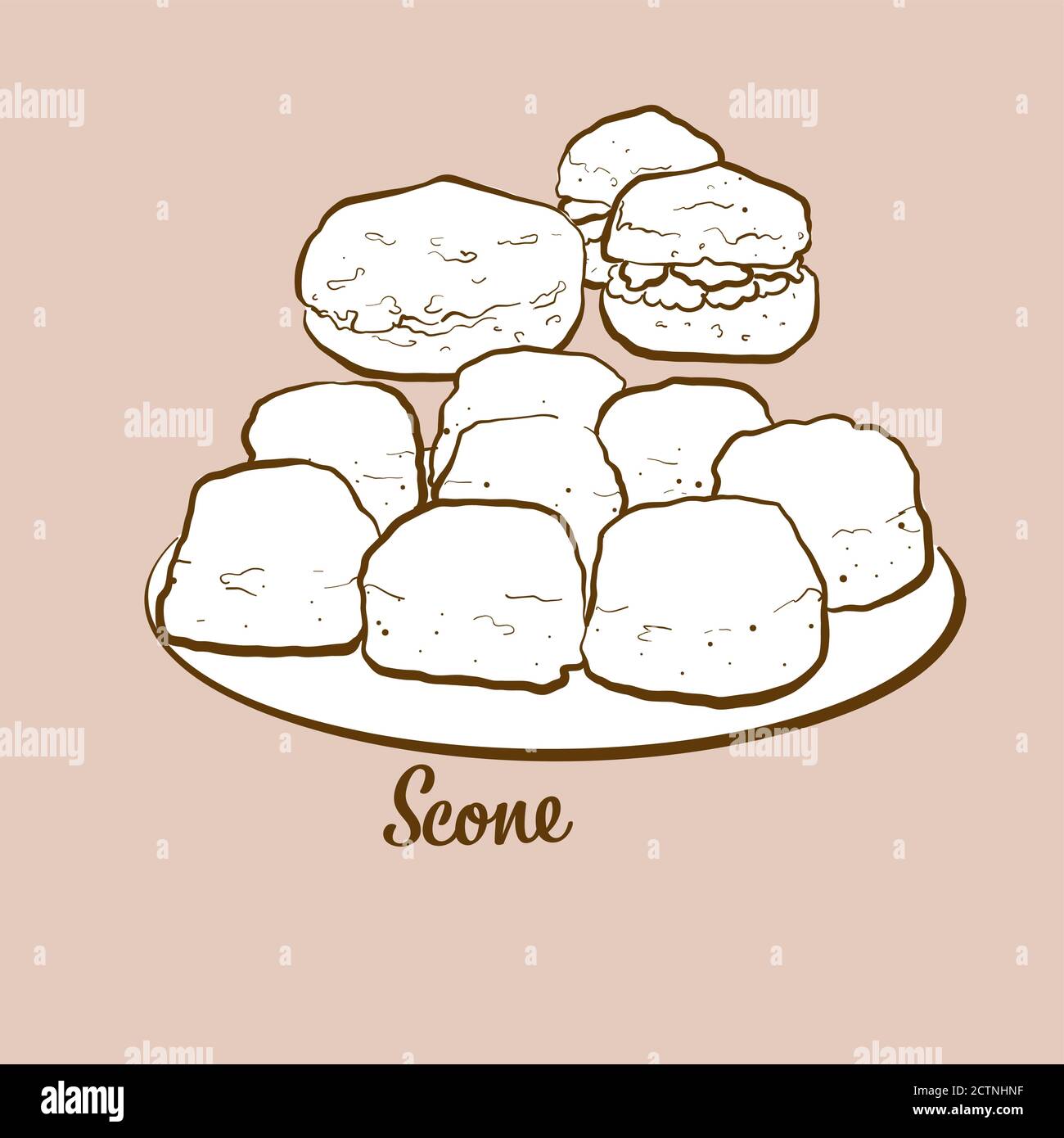 Cream tea scone jam Stock Vector Images - Alamy
