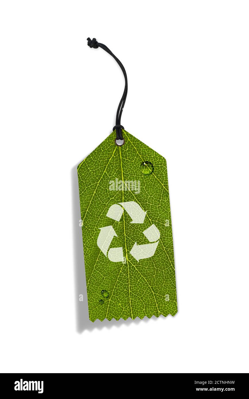 Recycle tag isolated on white Stock Photo - Alamy