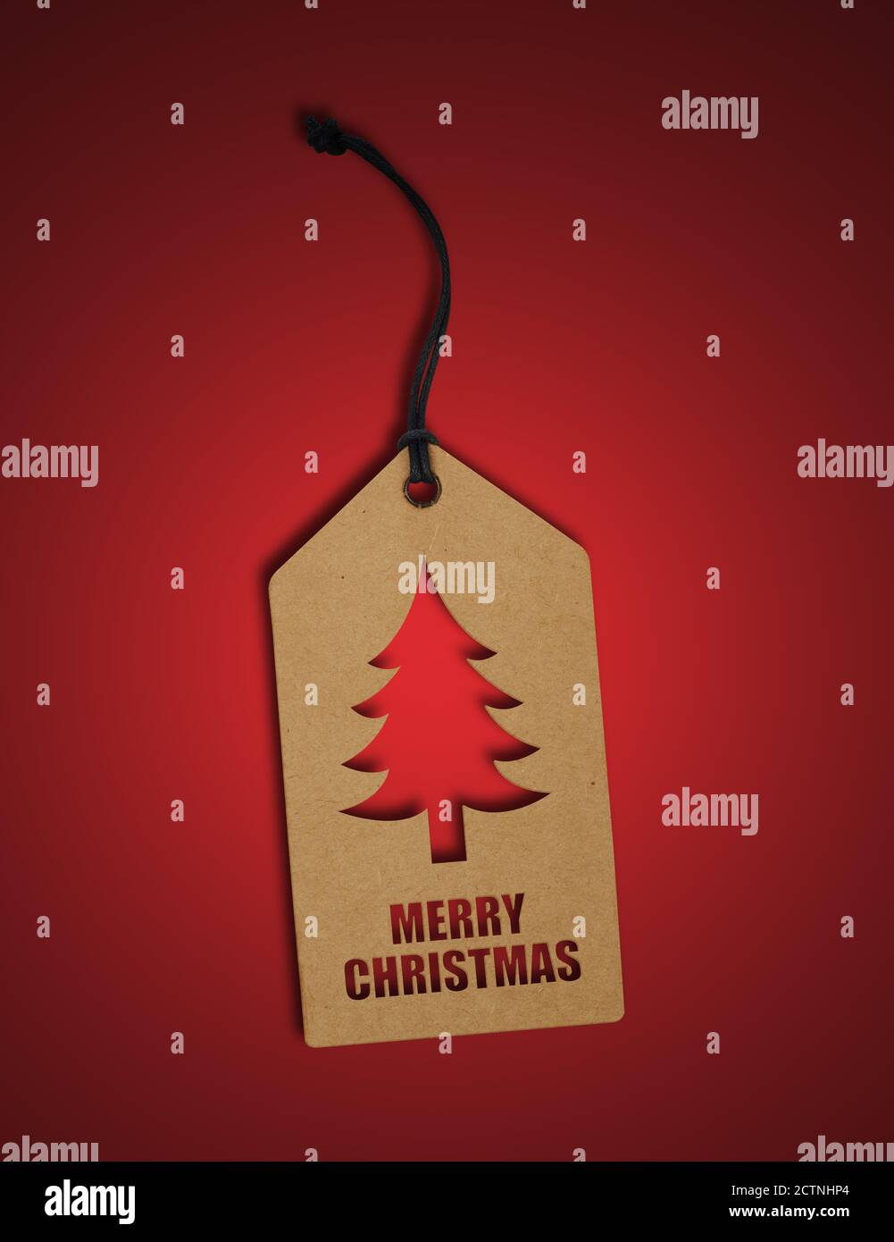 Red paper tag with string hi-res stock photography and images - Alamy
