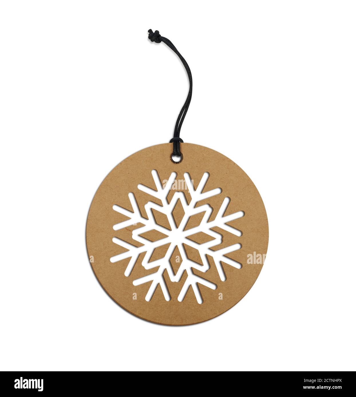 Snowflake tag isolated on white Stock Photo - Alamy
