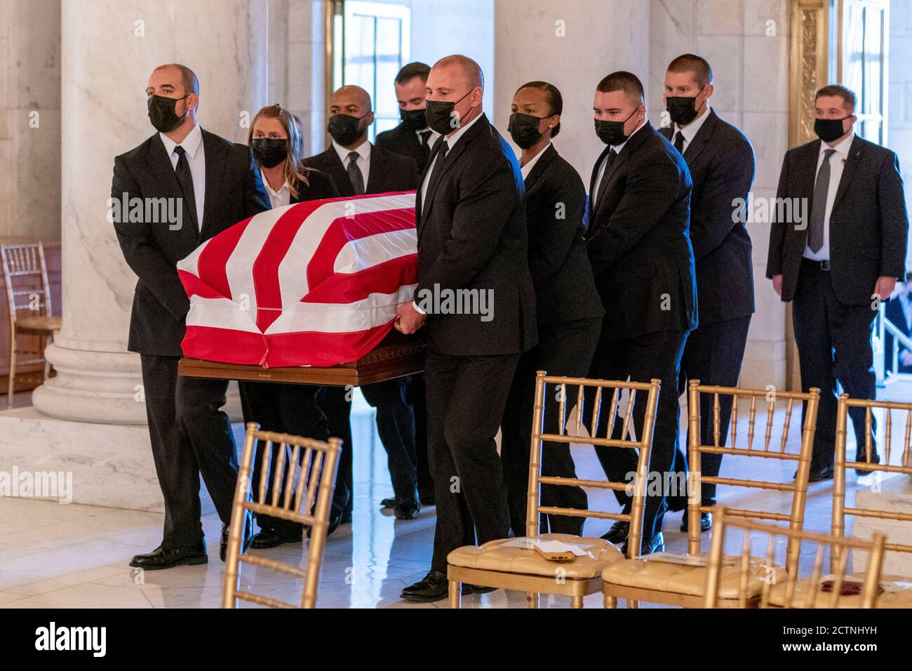 Washington, USA. 23rd Sep, 2020. The flag-draped casket of Justice Ruth ...