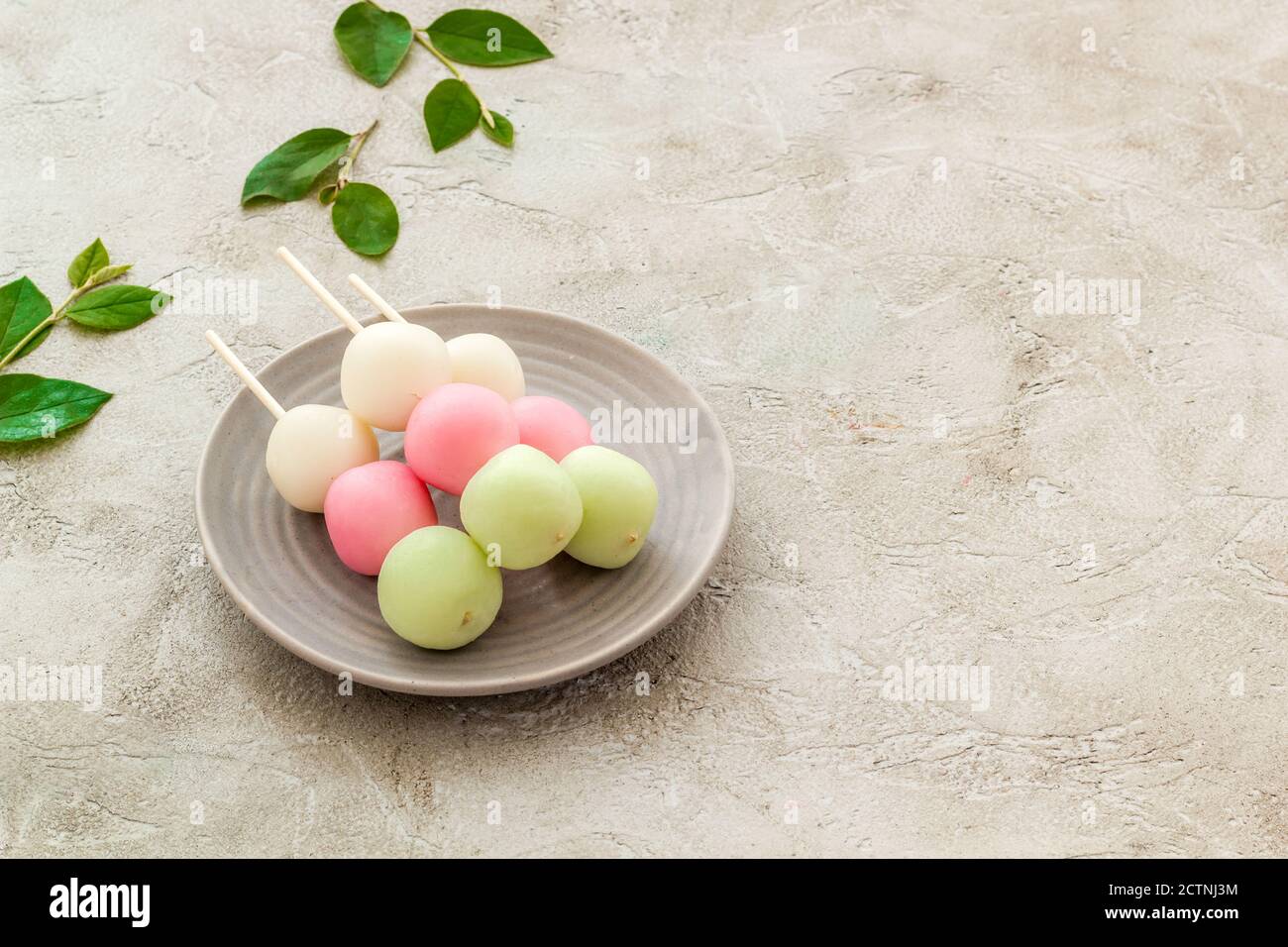 Japanese traditional dessert - three colored dumplings cakes Stock ...