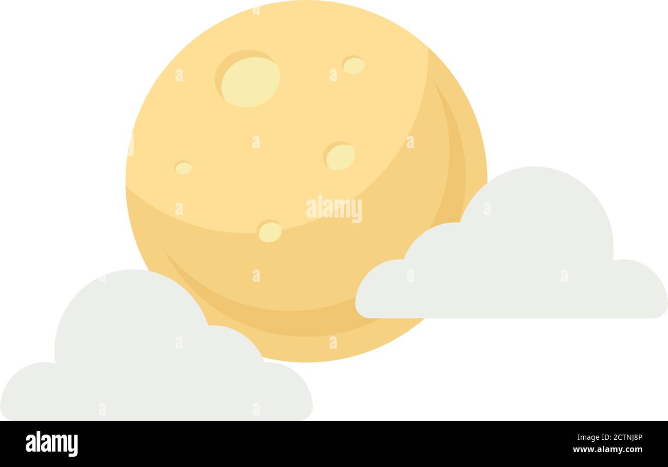 Isolated moon with clouds vector design Stock Vector Image & Art - Alamy