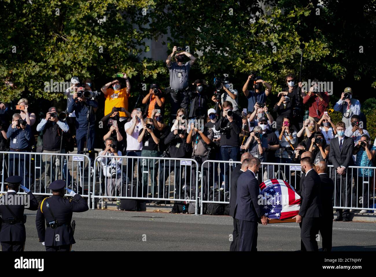 Washington, USA. 23rd Sep, 2020. The flag-draped casket of Justice Ruth ...